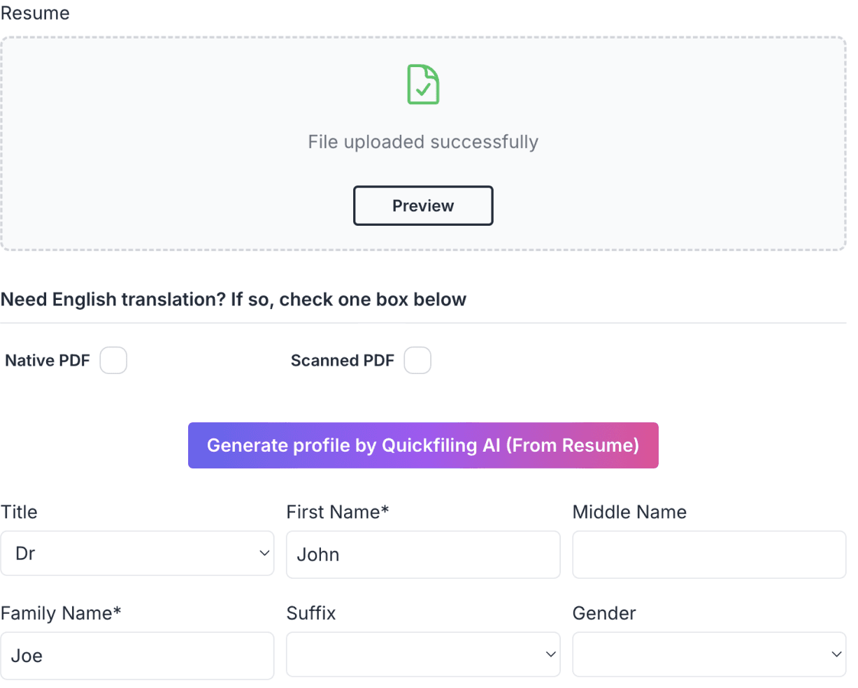 Quickfiling - Your Intelligent Immigration Assistant and Beyond